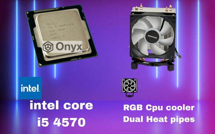 ONYX CPU Processor Bundle Set i4 4570 4th Gen RGB CPU Cooler Twin ...