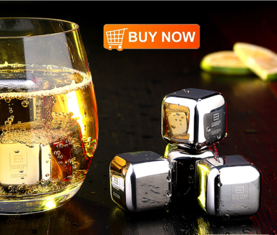 SUS 304 Reusable Stainlees Steel Ice Cube 304 Frozen Ice Cubes Beer ...