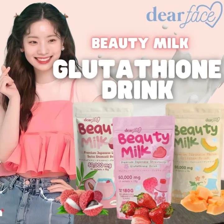 Dear Face Beauty Milk Premium Japanese Melon Strawberry and Lychee ...