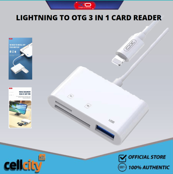 Lightning to OTG 3 in 1 card reader XO-HUB006 | Lazada PH