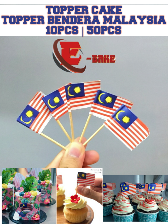 (10PCS) | (50PCS) TOPPER CAKE BENDERA MALAYSIA | TOPPER CUPCAKE MERDEKA ...