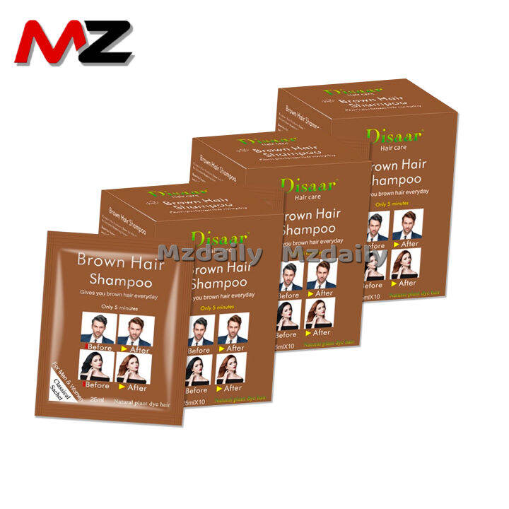 SET OF 3 ) DISAAR BROWN SHAMPOO 10 ️25ml Fast Coloring Easy To Clean No ...