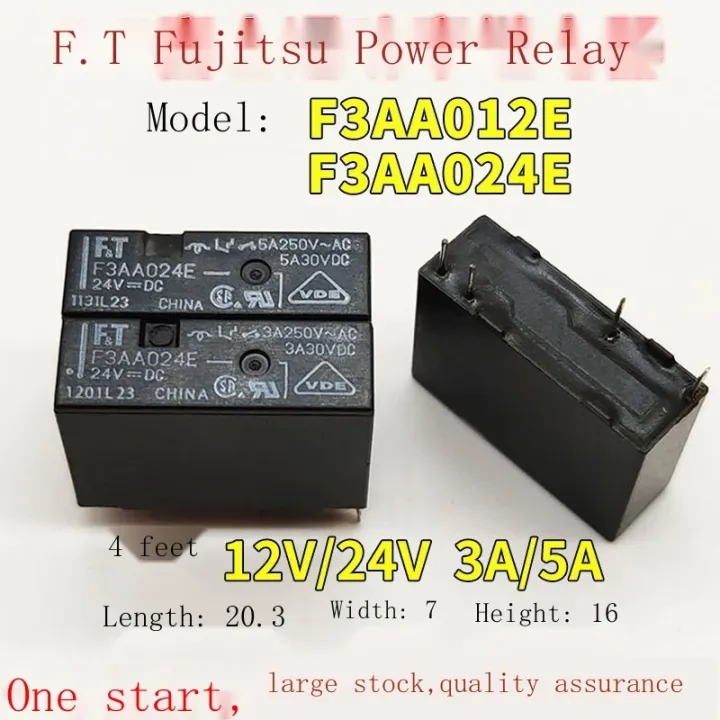 2021คุณภาพสูง1ชิ้น Fujitsu F3AA024E รีเลย์ F3AA012E F3AA005E ปกติเปิด4ฟุต3A/5A/10A รีเลย์ ...