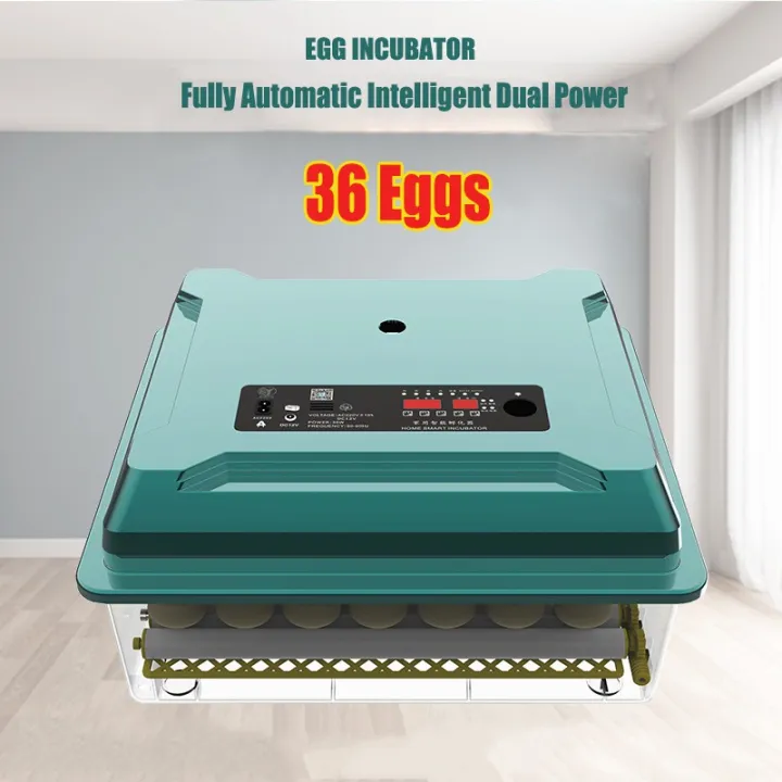 220V/12V 24/30/36 Eggs Chicken Egg Incubator Fully Automatic Hatcher Intelligent Digital ...