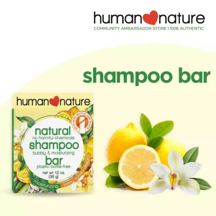 Human ️Nature Zest Vanilla Delight Moisturizing Natural Shampoo Bar ...