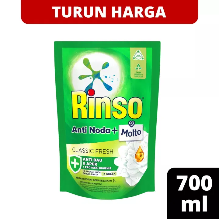 Rinso Molto Anti Noda Detergen Cair Classic Fresh 700Ml | Lazada Indonesia