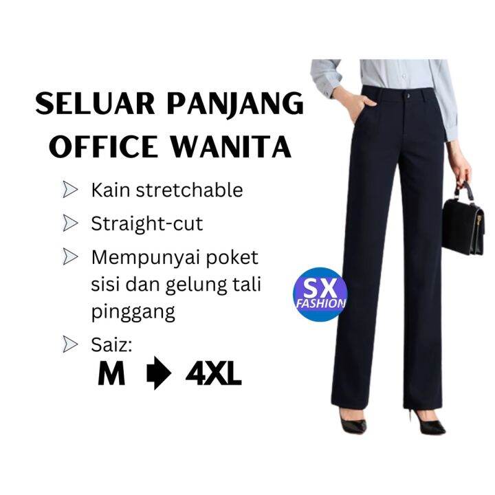SX* (Ladies Wear) Seluar Formal Panjang Office Wear Slack Hitam Sikit ...
