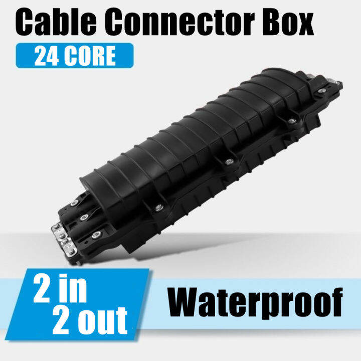 【Waterproof】24 core Fiber optic enclosure 2 IN 2 OUT Horizontal type ...