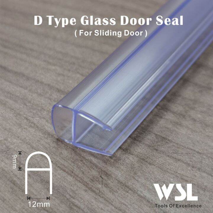 D Type -Sliding Door Glass Door Seal For glass thickness 10mm to 12mm ...