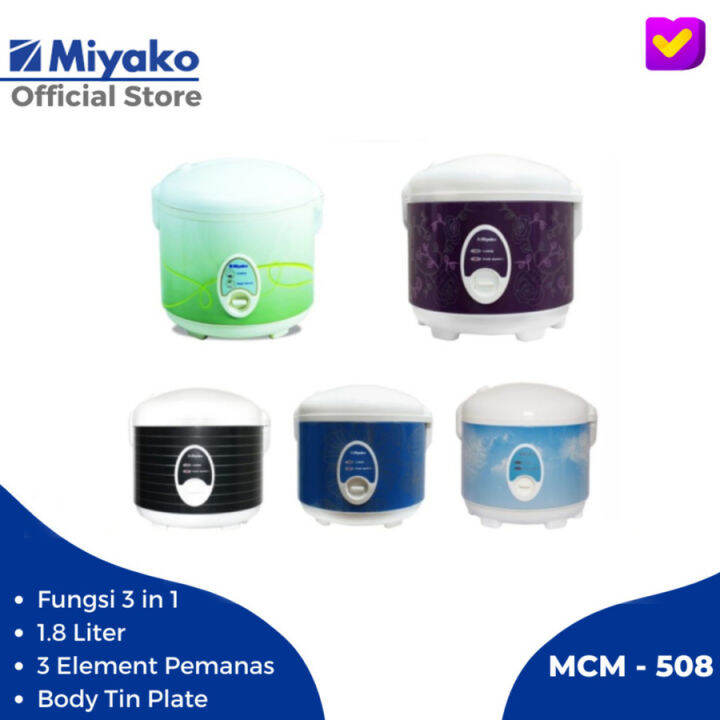 Rice Cooker Miyako MCM 508 Magic Com Penanak Nasi Kapasitas 1,8 Liter ...