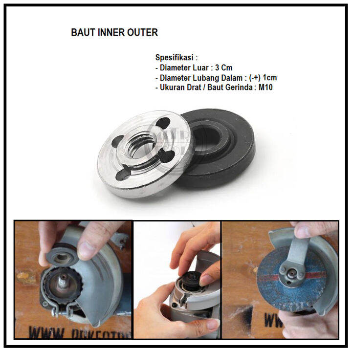 Ring Gerinda / Mur Penjepit Mesin Gerinda Lock Nut Baut Flange Pengunci ...