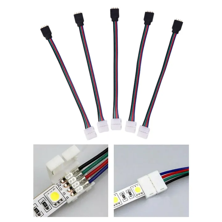 mmico🧧 10PCS 10mm 4 Pin Male Female PCB Connector Cable For RGB 5050 3528 LED Strip | Lazada.co.th