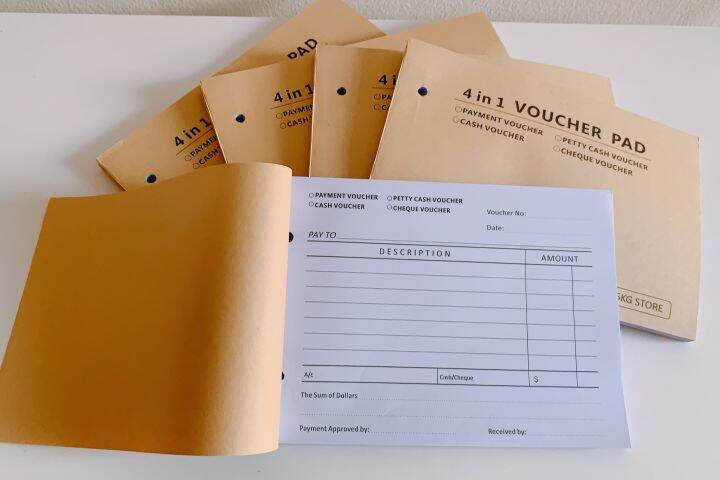 4 in 1 Self Carbonized Voucher Pad (Cash/Petty Cash/Payment/Cheque ...