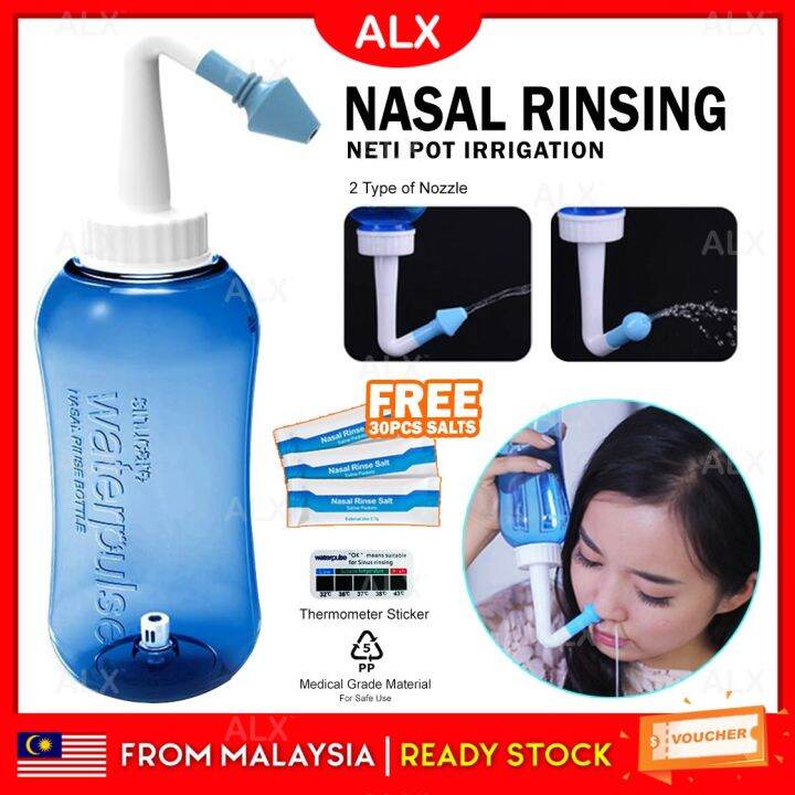 ALX Malaysia FREE 30 pack Salt Waterpulse Nose Cleaner Nasal Wash Neti ...