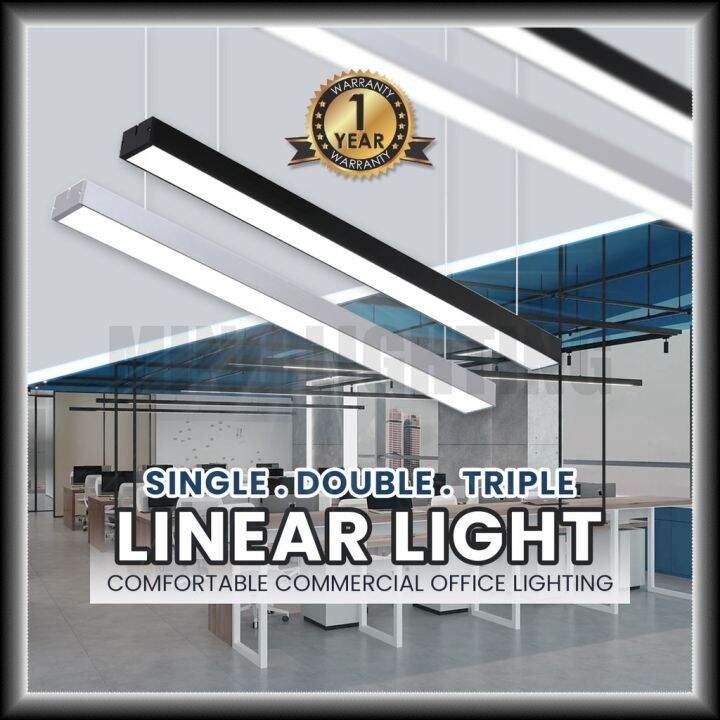 LED T8 Linear Light 2FT 4FT Casing Kalimantang Tube Fitting Ceiling Wall Lighting Lampu Panjang ...