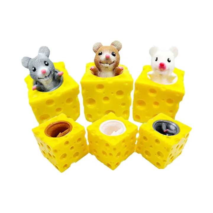 Tricky Squeeze Cheese Mouse Decompression Evil Mice Cup Squishy ...
