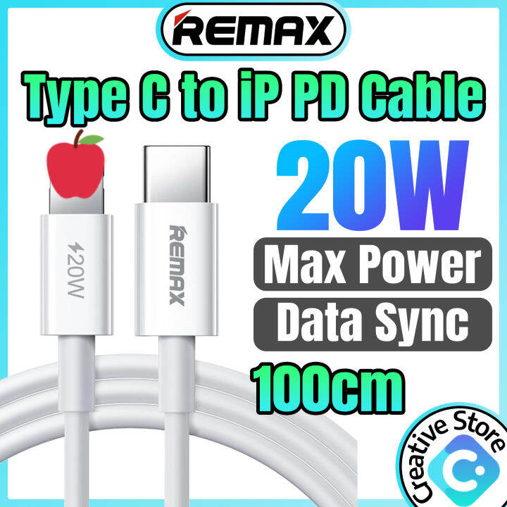 Remax PD Cable Type C to iP 20W Fast Charge Cable Fast Charging Cable ...