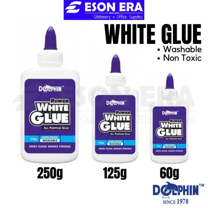 Dolphin Power White Glue Non Toxic Washable Glue 60g / 125g / 250g Gam ...