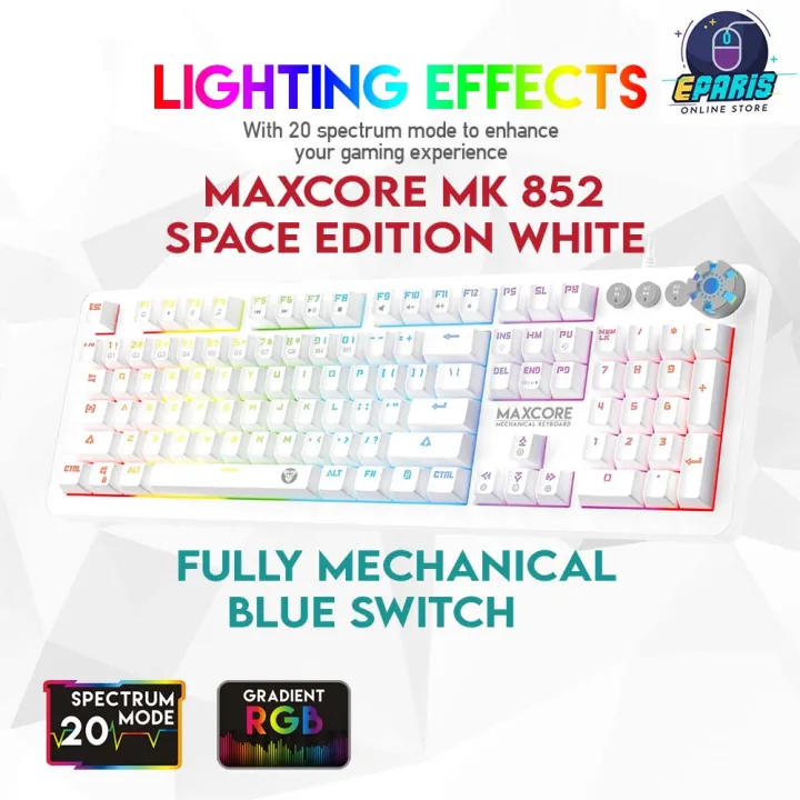 Fantech Maxcore MK852 Space Edition White Mechanical Keyboard | Lazada PH