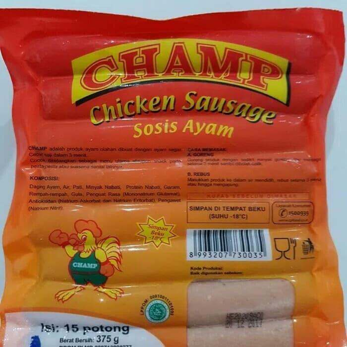 Sosis ayam Champ 375gr isi 15 (NONCOD) | Lazada Indonesia