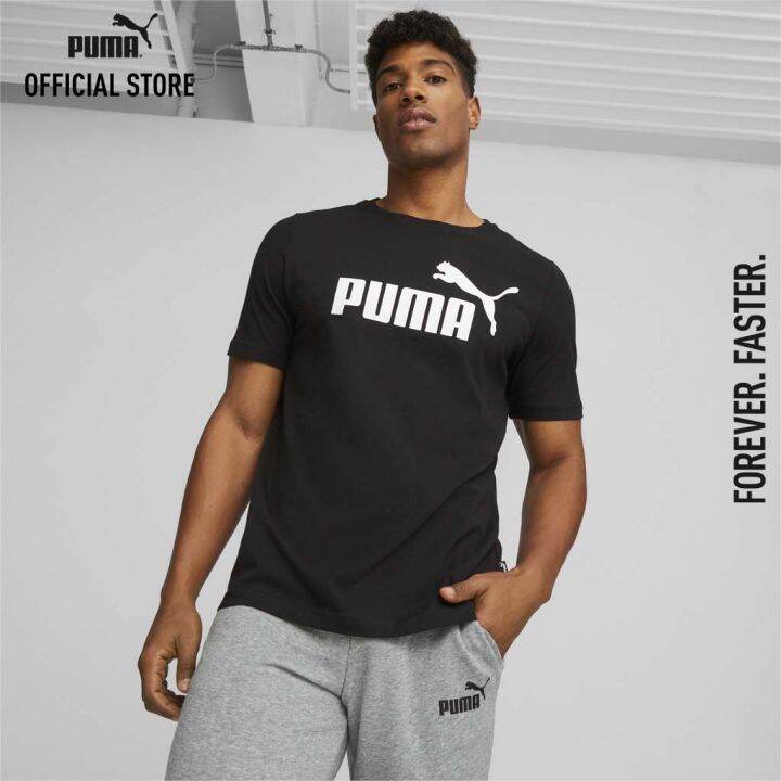 PUMA BASICS - เสื้อยืดผู้ชาย Essentials Logo สีดำ - APP - 58666601 ...