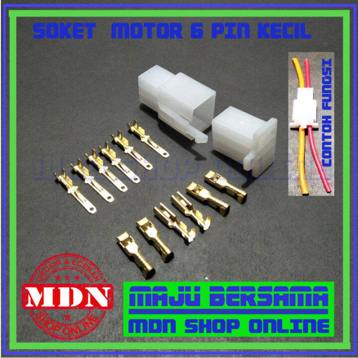 soket motor 6 pin kecil - conektor 6 pin kecil jual per 5 set | Lazada ...