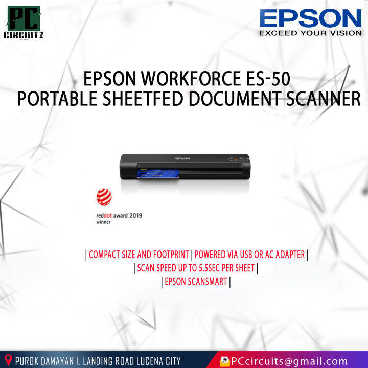 EPSON WORKFORCE ES-50 PORTABLE OFFICE DOCUMENT SCANNER | Lazada PH