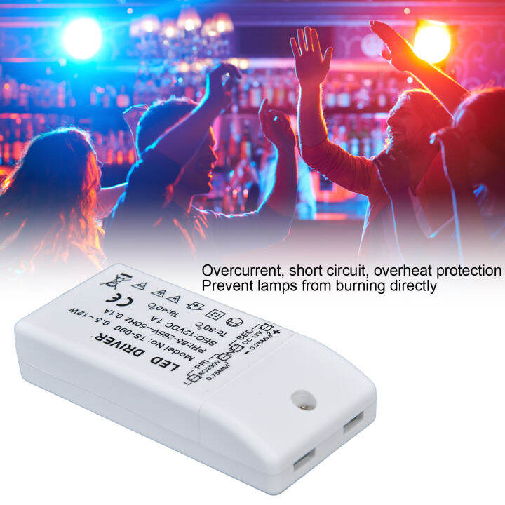 LED Driver Power Supply AC 85‑265V Overheating Protection 12W 12V DC 1A ...