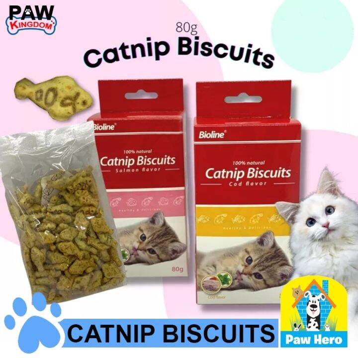 【COD】 Bioline Catnip Biscuits 100 Natural Cat Treats 80g (Salmon Flavor ...
