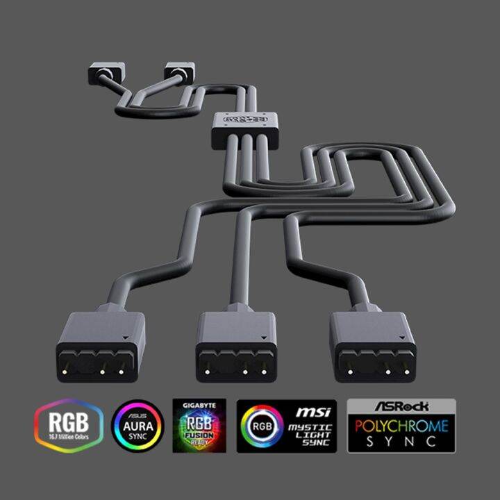Cooler Master 1-to-3 Splitter Cable for Addressable RGB สายแยกไฟ A-RGB ...