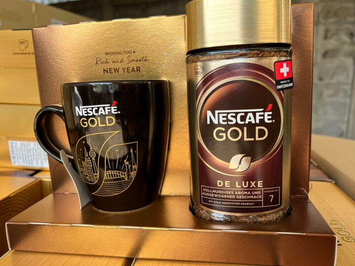 Nescafe' Gold Deluxe & All' Italiana 200g. Gift Set 2023 แถมแก้วสุดพรีเ ...