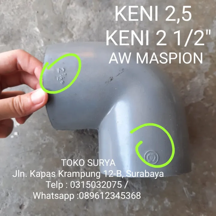 Elbow Knee PVC AW 2,5" Knie Keni 2-1/2" Belokan PVC Inch dim MASPION | Lazada Indonesia