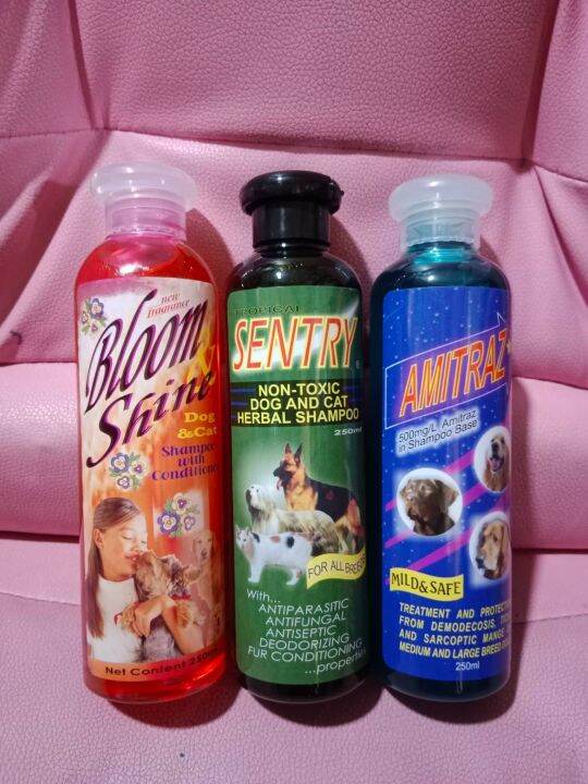 SHAMPOO FOR DOGS AND CATS(AMITRAZ, SENTRY, BLOOM & SHINE) 250 ML ...