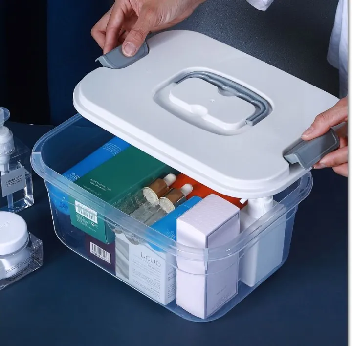 Multipurpose Plastic Storage Container Box with Handle and Latch Lock ...