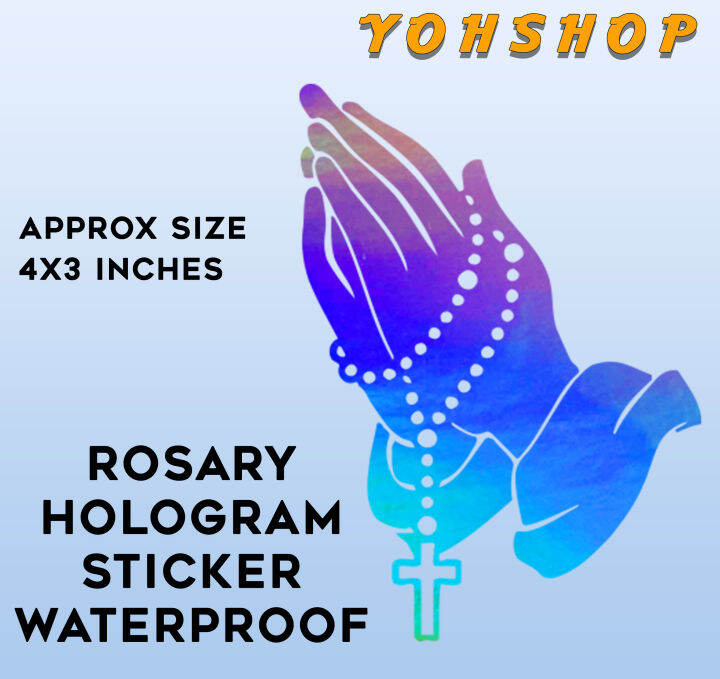 Rosary Decal Sticker | Waterproof Rosary Sticker | Hologram Rosary ...
