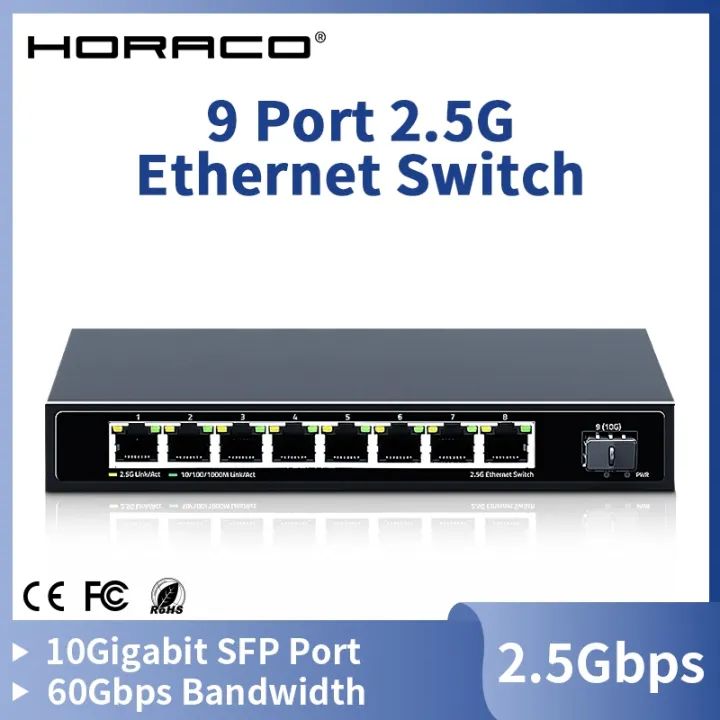 HORACO 8 Port 2.5G Ethernet Switch 2.5GBASE-T Network Switcher ...