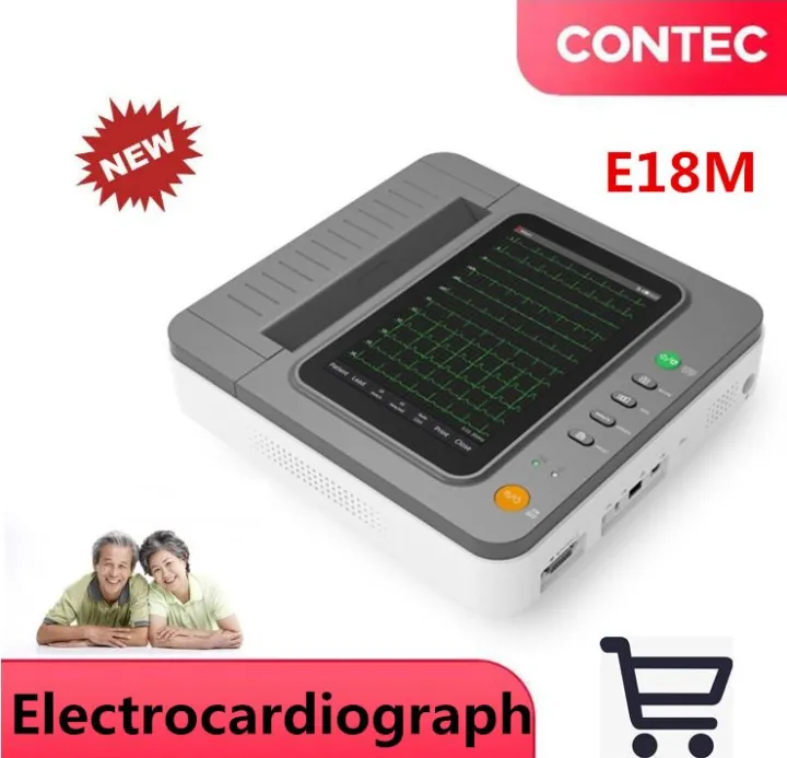 E18M Digital Touch ECG Machine EKG Electrocardiograph Printer Software ...
