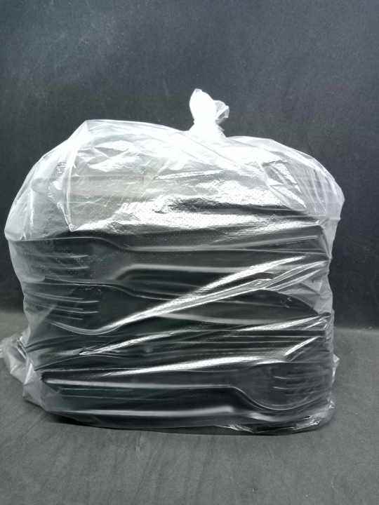 DISPOSABLE SPOON AND FORK BLACK 1KG | APPROXIMATELY 200PCS PER PACK ...