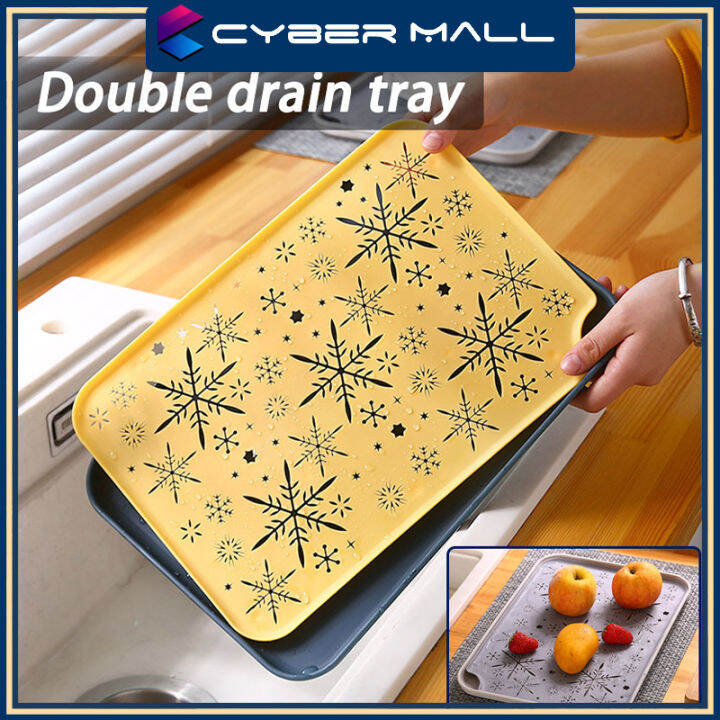 Double-layer Bracket Drain Tray Drain Rack Dish Drainer Fruit Tray ...