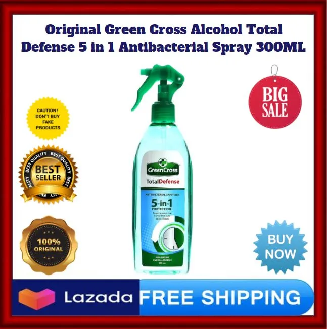 Original Green Cross Alcohol Total Defense 5 in 1 Antibacterial Spray ...