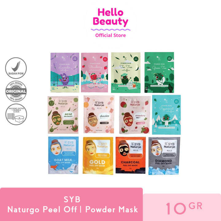 SYB Mask Sachet 10gr Naturgo Peel Off Mask | Powder Mask | Lazada Indonesia