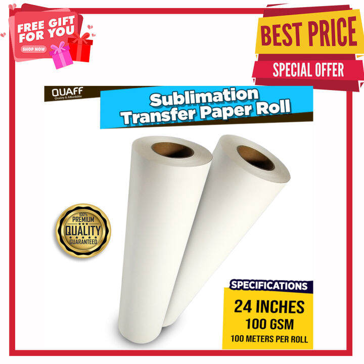 Quaff Sublimation Transfer Paper Roll 100Gsm 24 Inches X 100 Meters ...