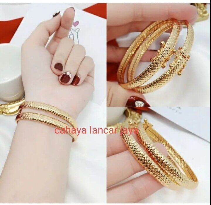2 PICS GELANG TANGAN KERONCONG EMAS 24K | Lazada Indonesia