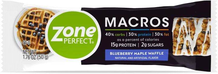 ZonePerfect Macros Protein Bars, with 15g Protein, 2g Sugars, and 17 ...