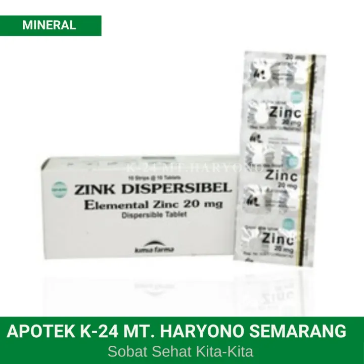 Zink Dispersible Monohydraten Generik 20 mg / Suplemen Mineral Zinc ...