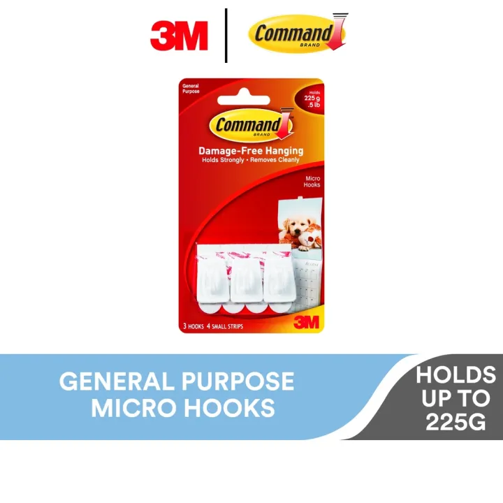 3M command ตะขอเอนกประสงค์พร้อมเทปกาว รุ่น 17066 Micro Hooks | Lazada.co.th