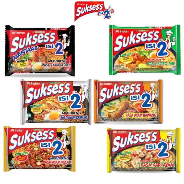 Suksess Isi 2 Mie Kuah Goreng Rasa Ayam Kremess Ayam Bawang Ayam Geprek 133G All Variant ...