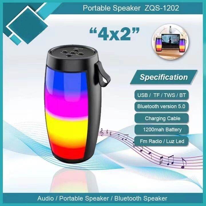 ZCIT ZQS-1202 Portable Wireless Super Bass Speaker with Led Light Function | Lazada PH