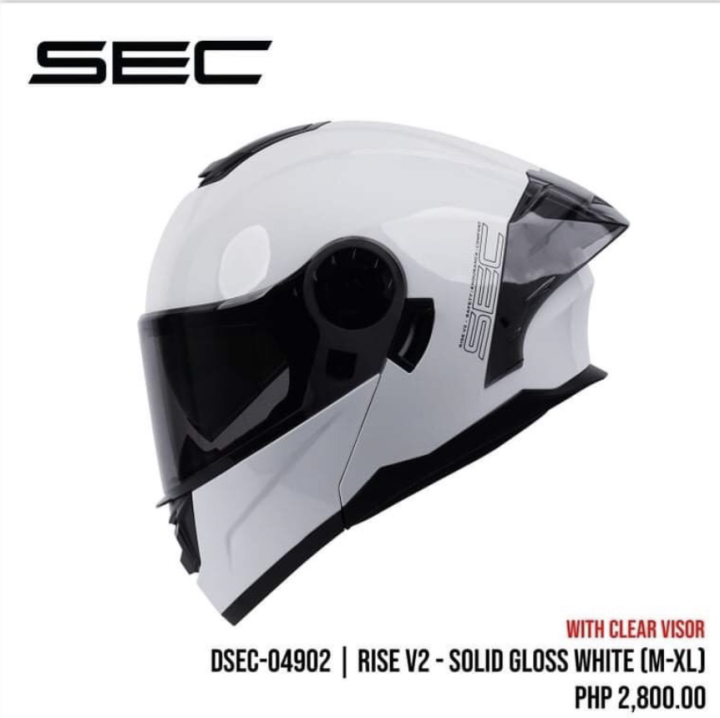 SEC RISE V2 FULL FACE MODULAR HELMET (FREE EXTRA VISOR) | Lazada PH