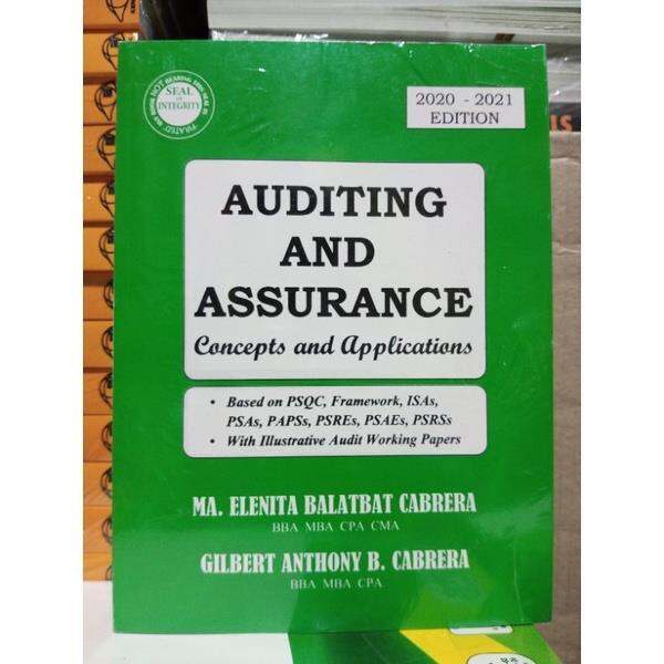 BOOK AUDITING AND ASSURANCE Concepts and Applications by Cabrera ... BOOK AUDITING AND ASSURANCE Concepts and Applications by Cabrera ...